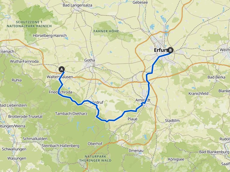 Fröttstädt - Friedrichroda - Ohrdruf - Arnstadt - Erfurt | Fahrradtour ...